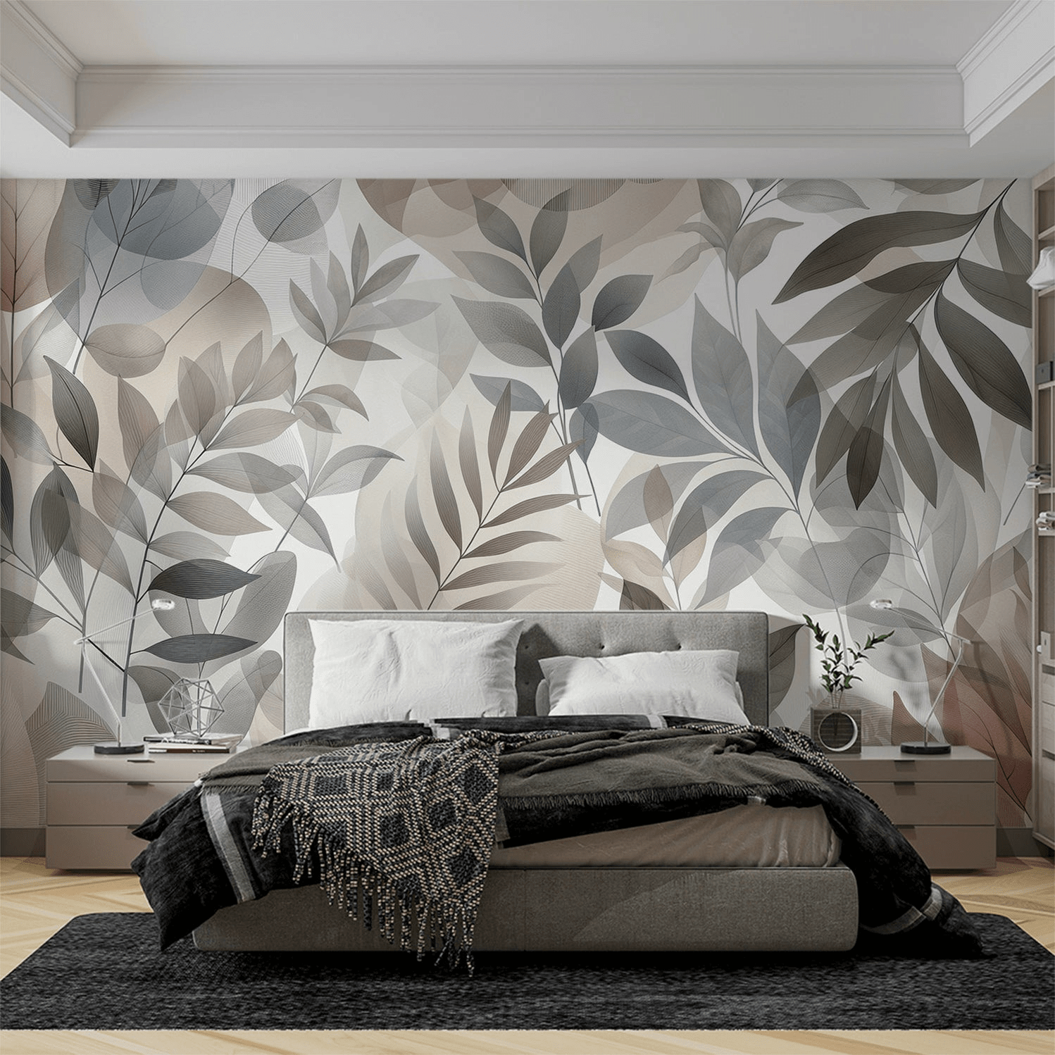 vintage leaf wallpaper mural — Carving wallpaper